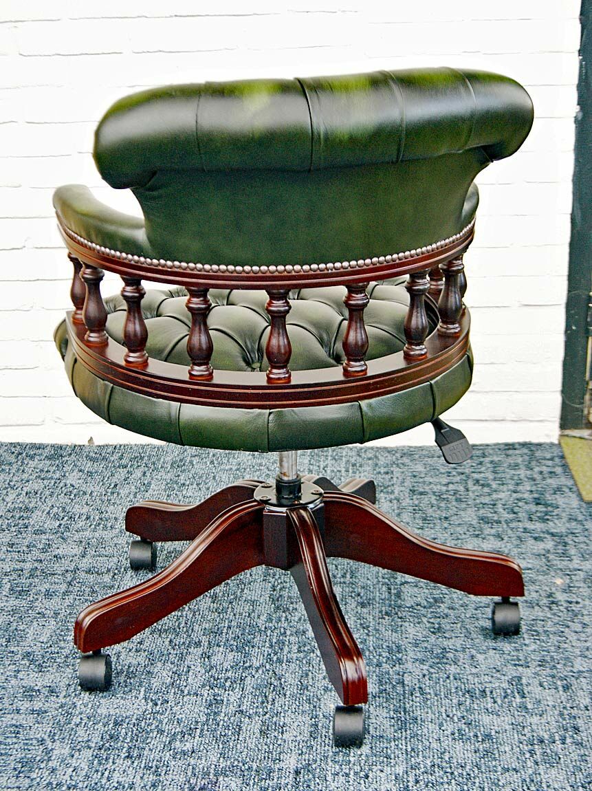 Green chesterfield captains chair store