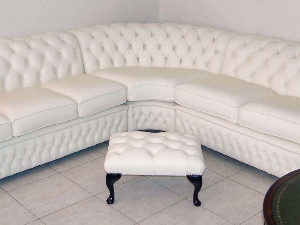 Queen Anne foot stool, hand made English Chesterfield furniture.