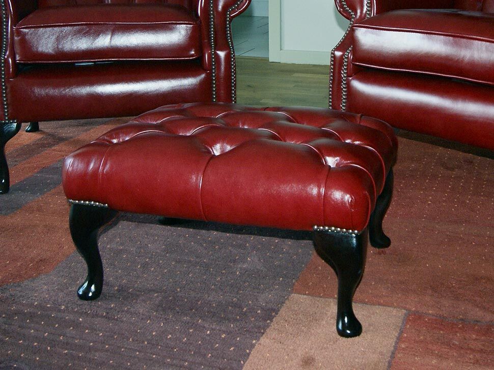 Queen Anne foot stool, hand made English Chesterfield furniture.