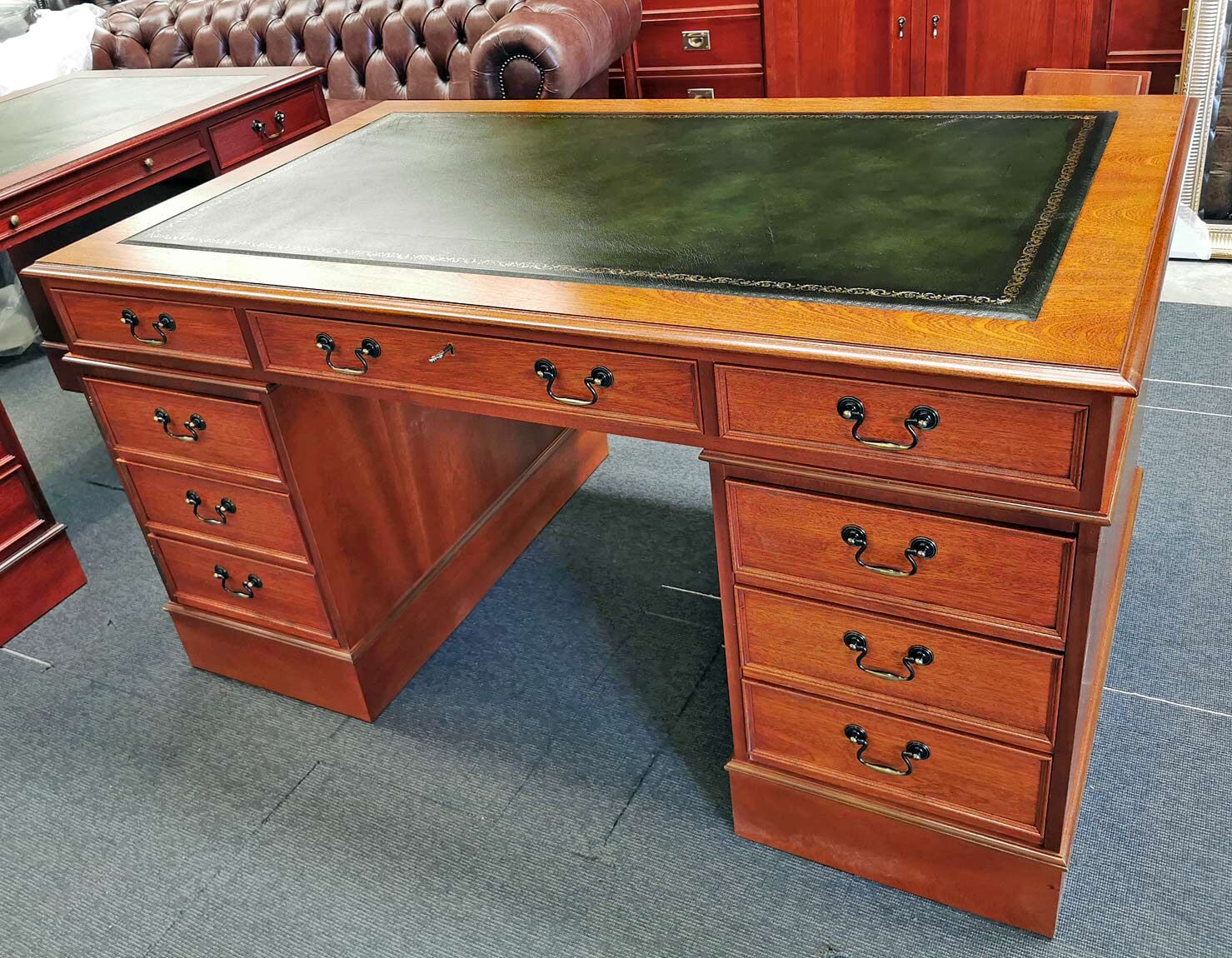 English brown mahogany desk- 90 x 150 cm, English Decorations hand made ...