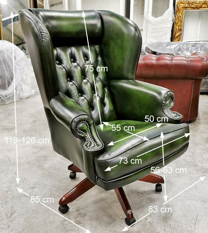 Chairman s swivel chair antique green