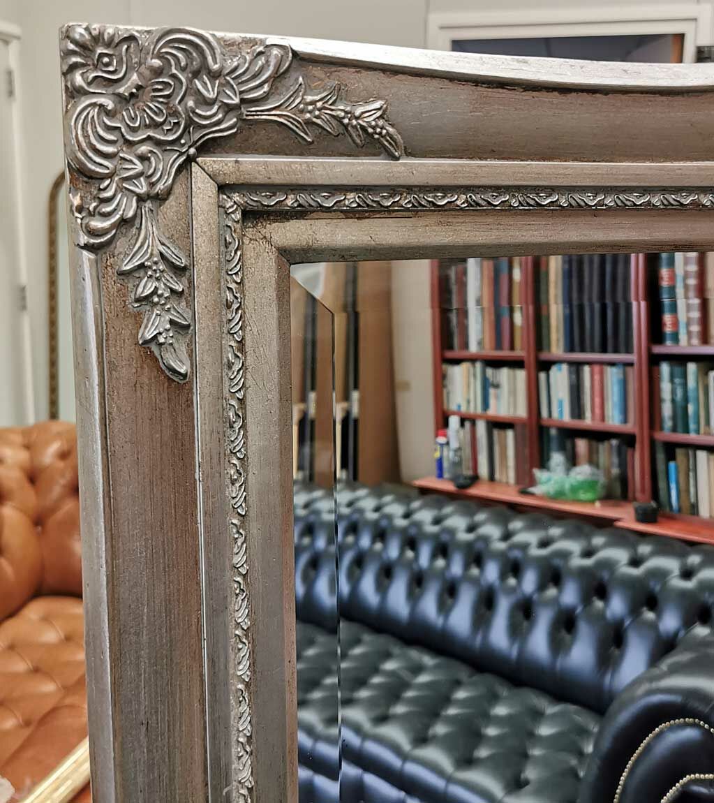 Antique silver wall mirror 65 x 165 cm